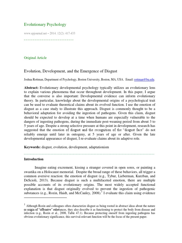Evolution Development and The Emergence | PDF | Disgust | Evolution