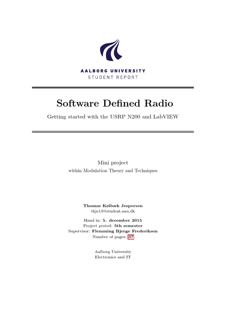 Software Defined Radio: Getting Started With The Usrp N200 and Labview | PDF | Modulation ...