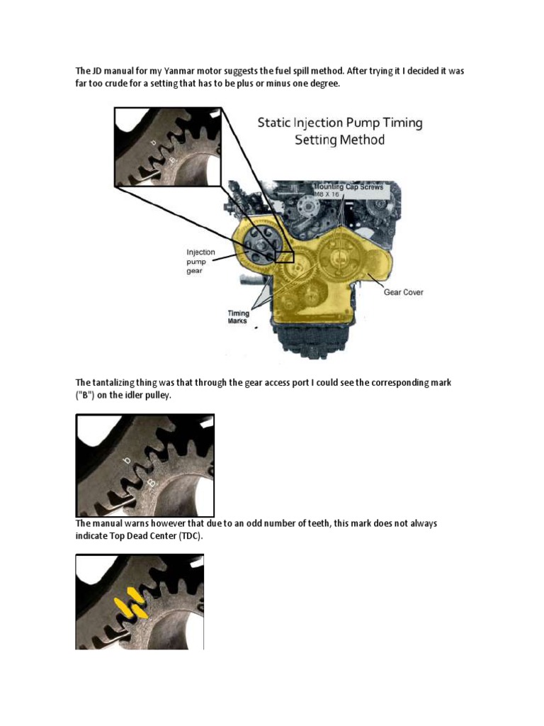Yanmar Injection Pump Timing Guide | PDF