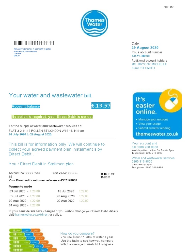 Water Bill 1001 | PDF | Debit Card | Banking