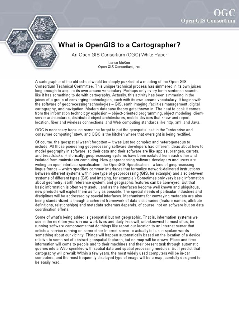 What Is OpenGIS To A Cartographer | PDF | Geographic Information System ...