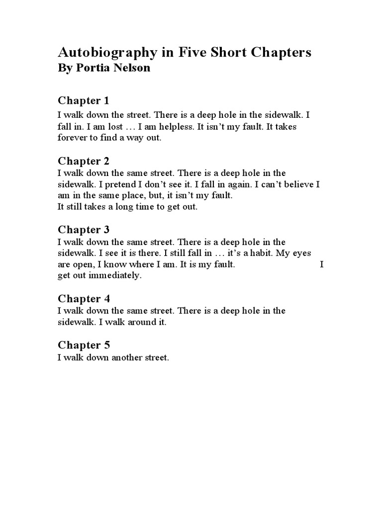 Autobiography in Five Short Chapters | PDF