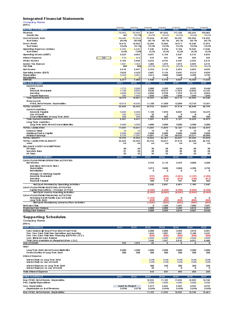 IFS - Simple Three Statement Model | PDF | Balance Sheet | Economies