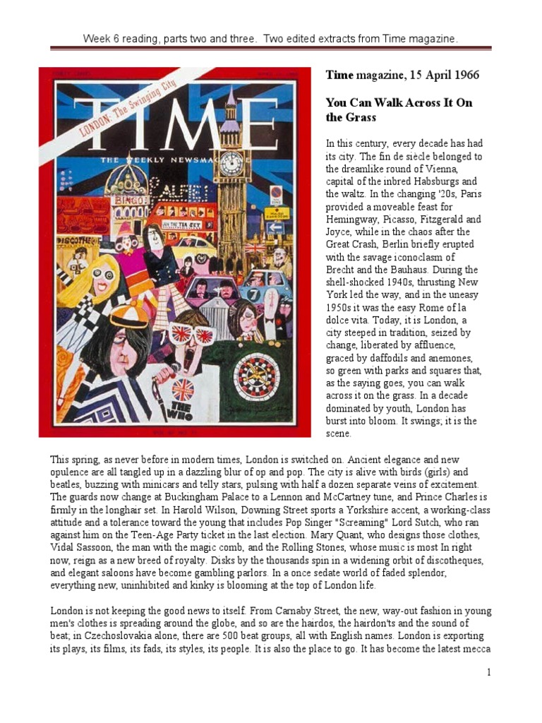 Time Magazine Swinging London Extracts | PDF