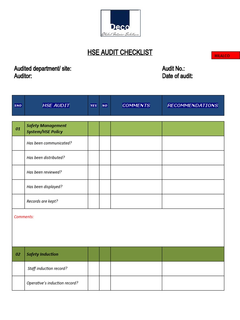 Audit Checklist 05-03-09 | PDF | Workplace | Audit