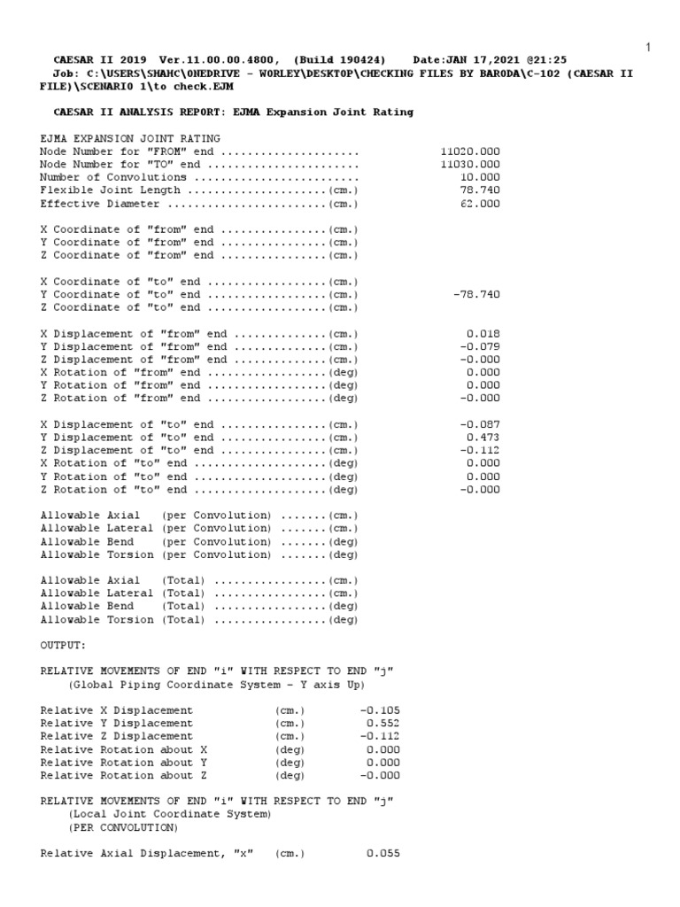 Ejma Expansion Joint Rating | PDF | Rotation Around A Fixed Axis | Force