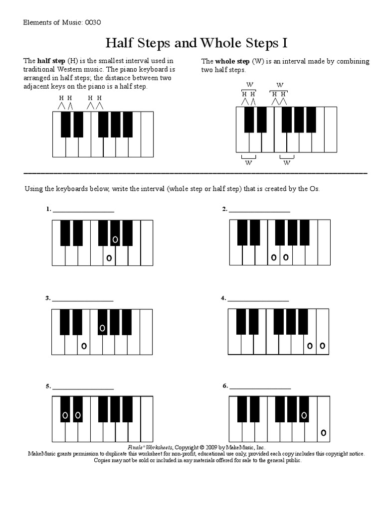 Half Steps and Whole Steps I: HH H H HH W HH W | PDF