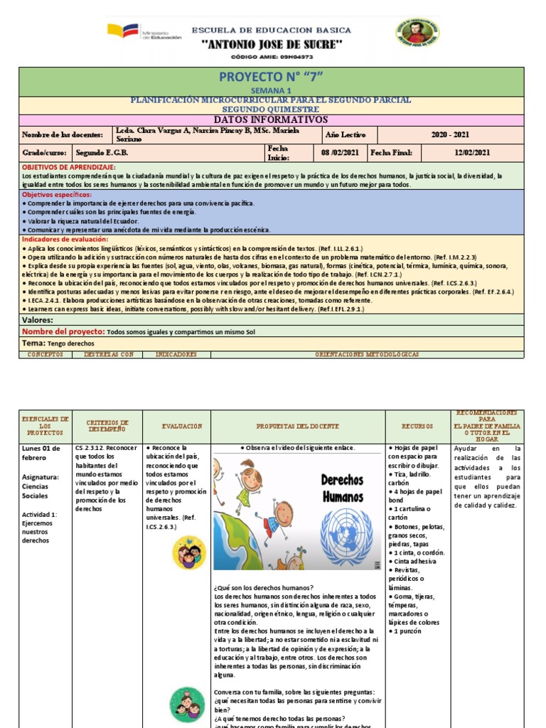 Proyecto 7 Semana 1 Segundo | PDF | Papel | Derechos humanos