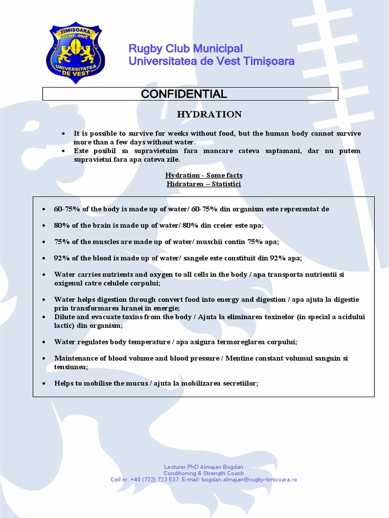 Hydration essentials for athletes | PDF | Dehydration | Medicine