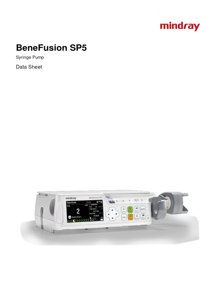 Benefusion Sp5 - Mindray Pompa | PDF | Syringe | Electronics