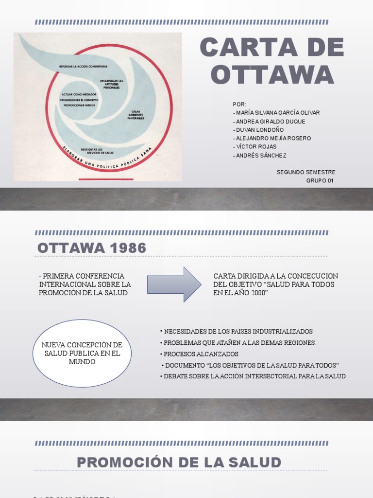 Carta de Ottawa | PDF | Promoción de la salud | Política
