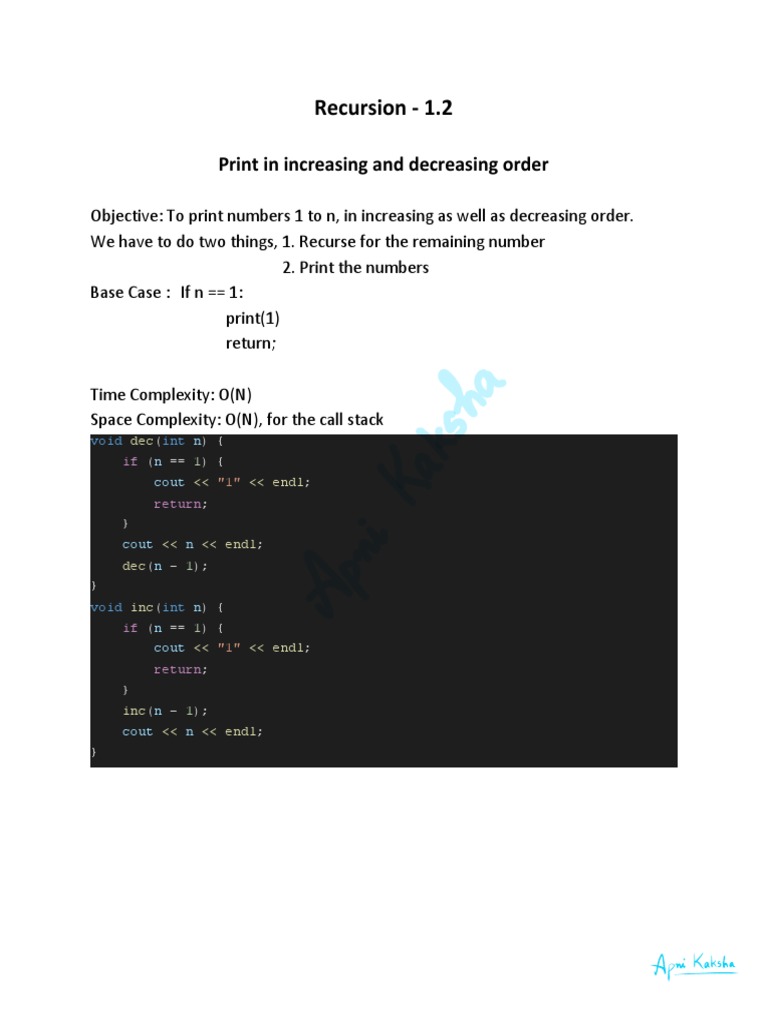 16.2 Recursion 1.2 - Notes-1 | PDF