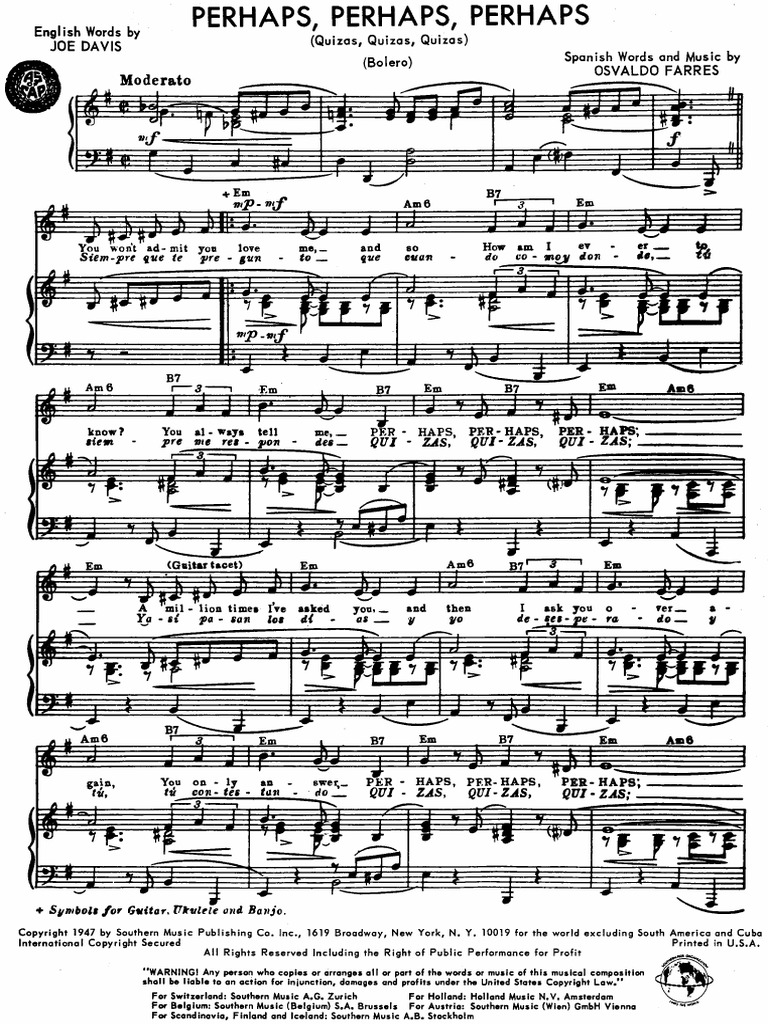 Osvaldo Farres - Perhaps, Perhaps, Perhaps | PDF