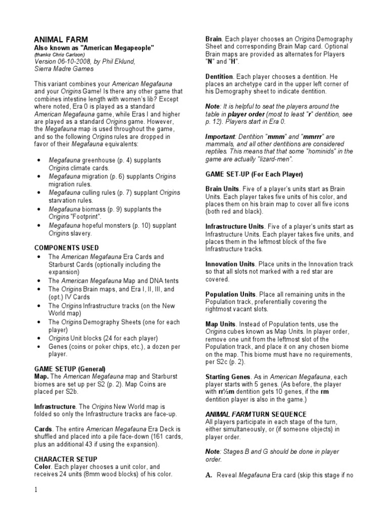 Animal Farm: (Thanks Chris Carlson) | PDF | Domestication | Agriculture