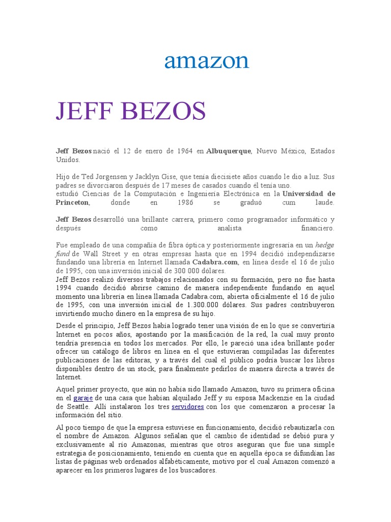 Jeff Bezos | PDF | Business | Internet