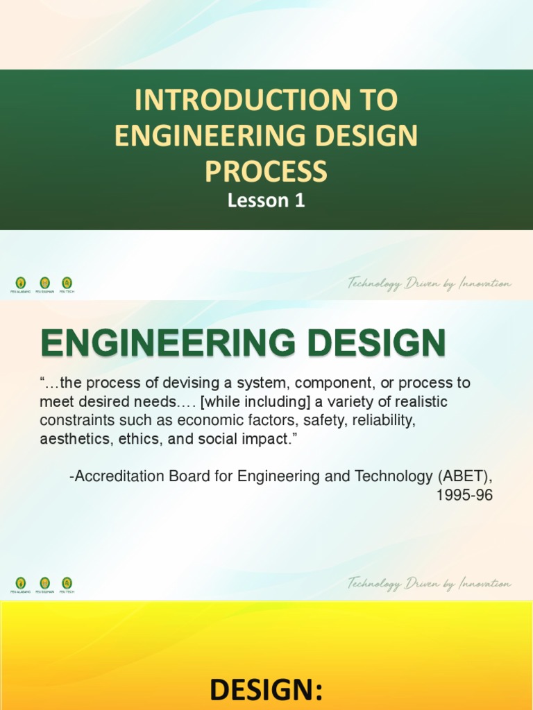 Lesson 1.1 - Introduction To Engineering Design Process | PDF