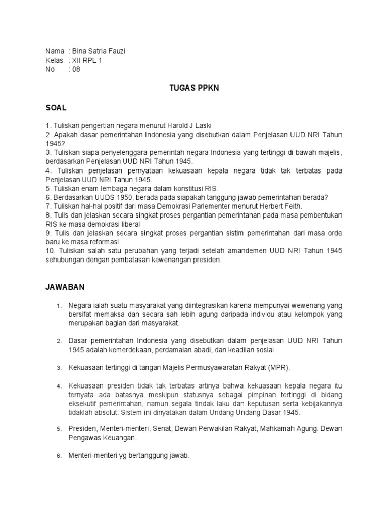 TUGAS PPKN | PDF