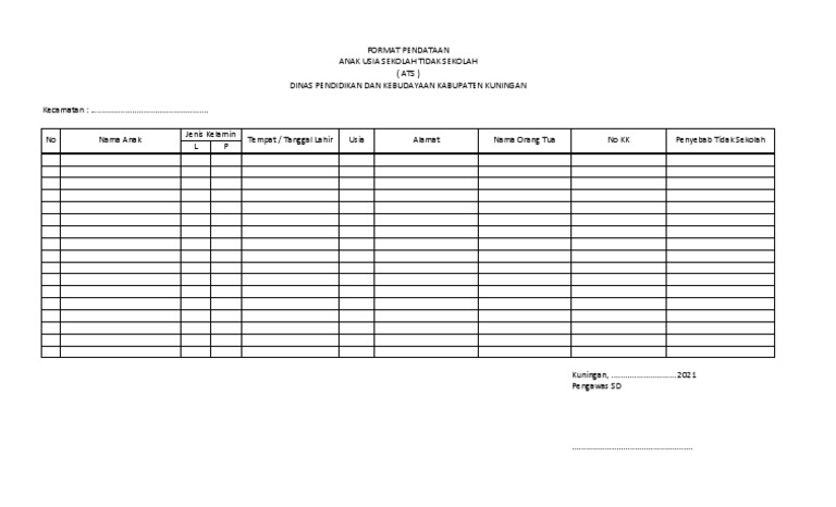 Format Pendataan | PDF