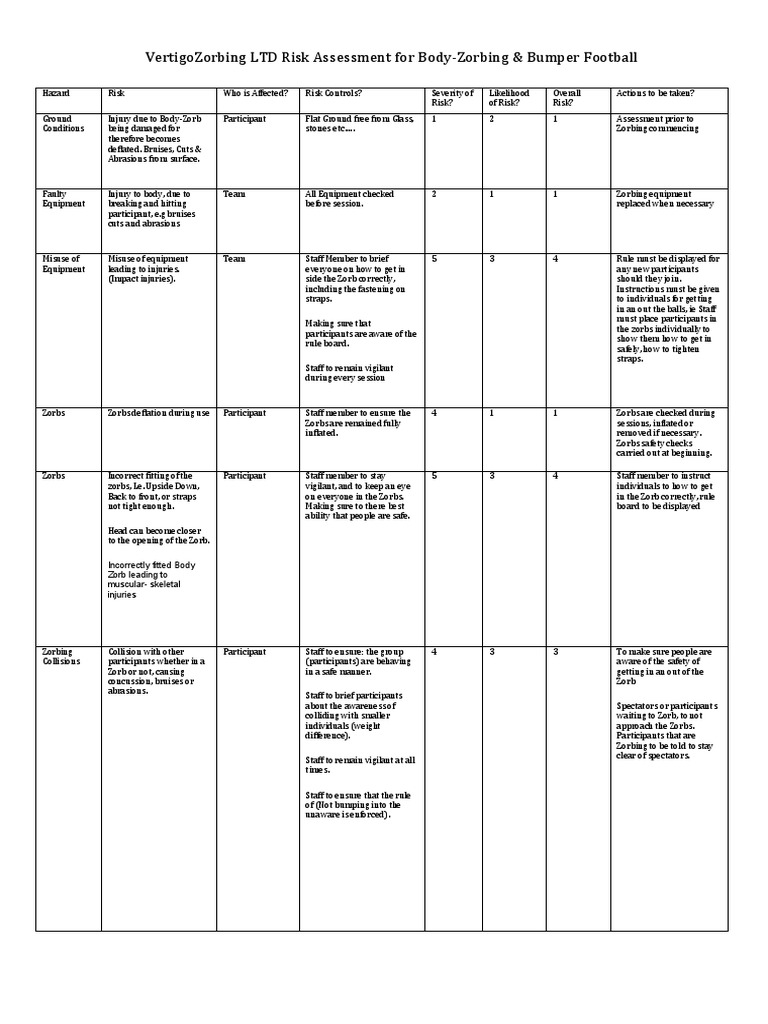 Risk Assessment Body | PDF | Risk | Safety