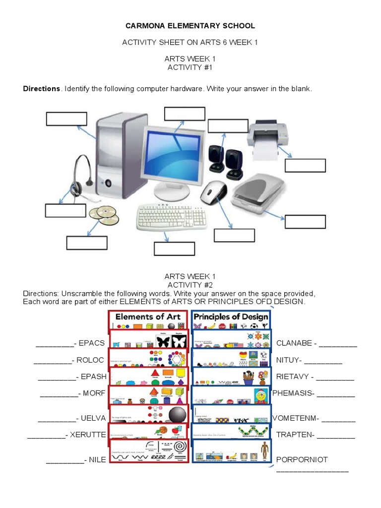 Activity Sheet Arts | PDF | Image Scanner | Logos