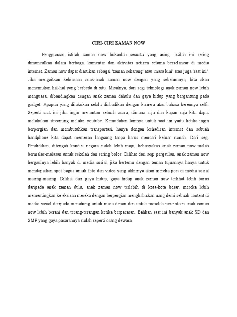 Ciri2 Zaman Now | PDF | Komputer