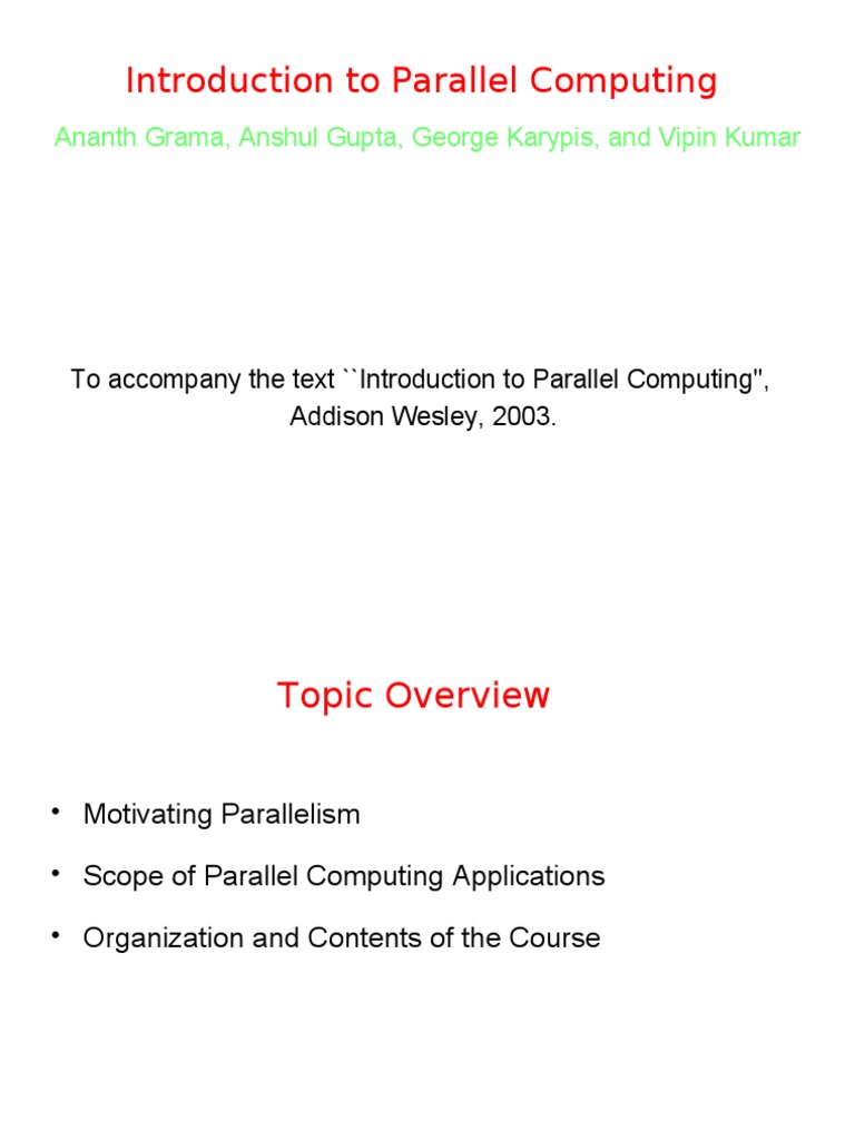 Introduction to Parallel Computing Overview | PDF | Art | Computers