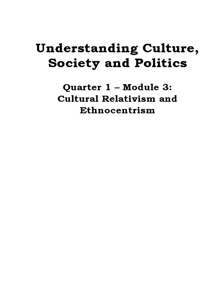 Understanding Culture, Society and Politics: Quarter 1 - Module 3 ...