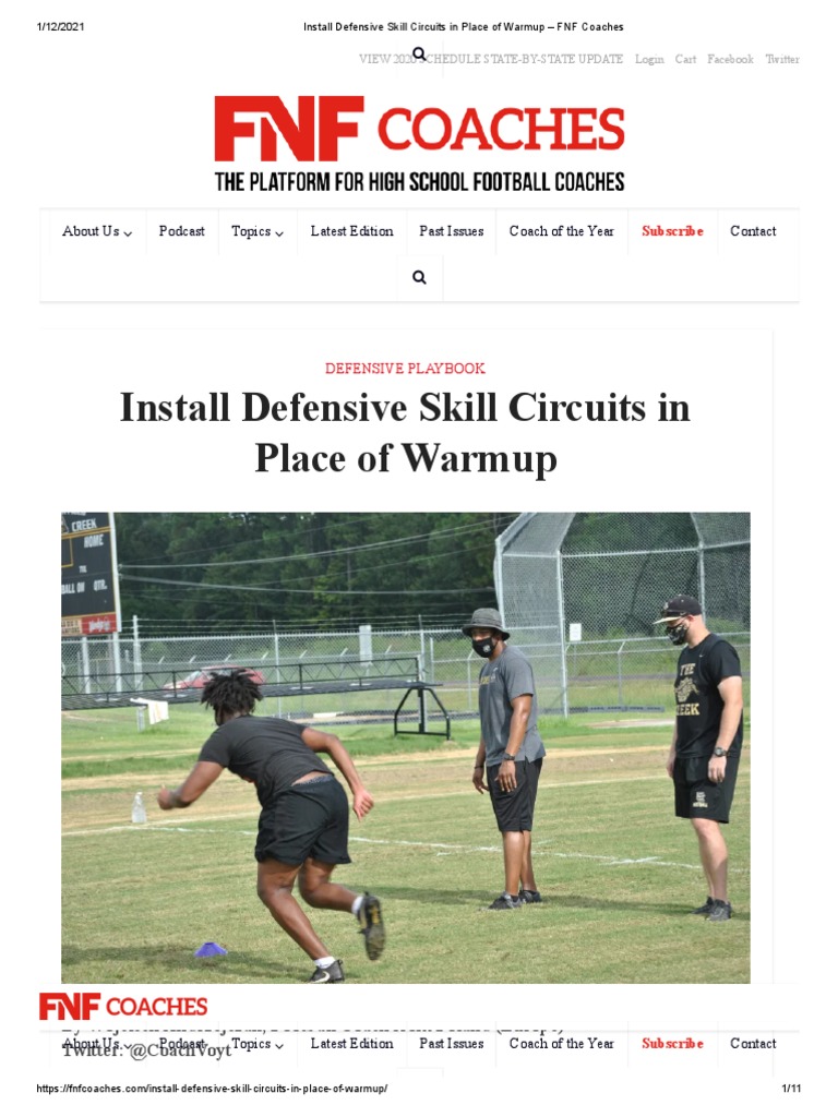 Install Defensive Skill Circuits in Place of Warmup - FNF Coaches | PDF ...