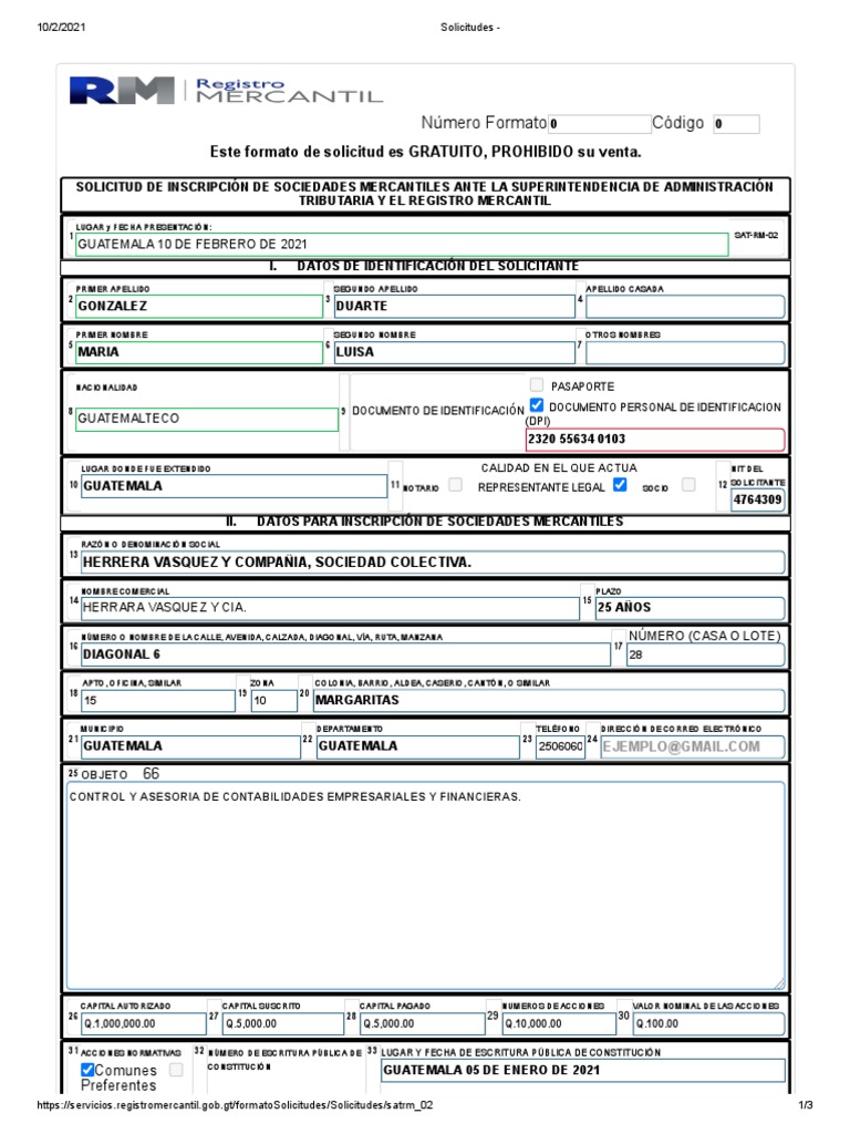 Formulario de Solicitud de Inscripción en El RM | PDF | Impuesto sobre la renta | Guatemala
