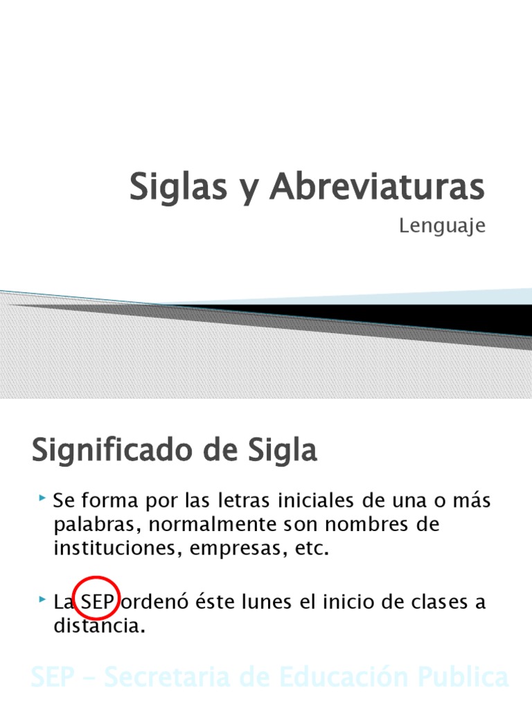 Siglas y Abreviaturas | PDF | Artes del Lenguaje y Comunicación ...
