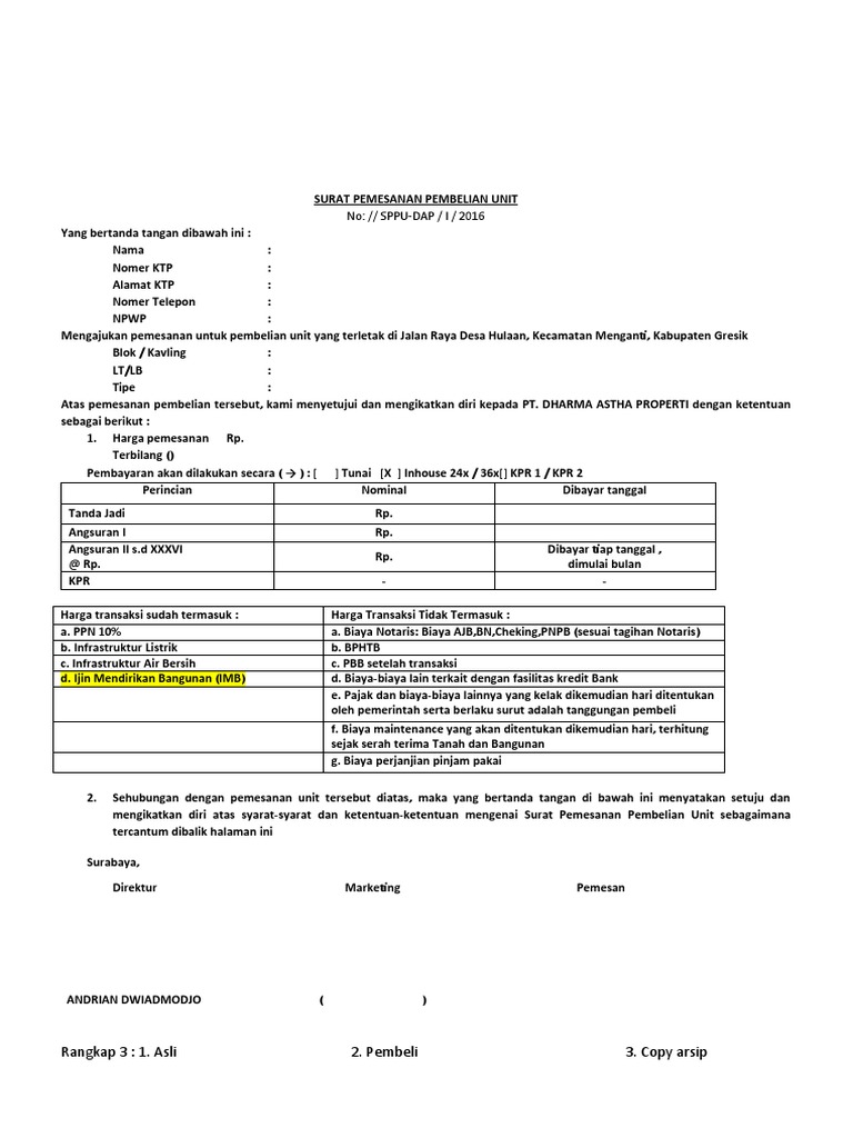 Master Surat Pemesanan | PDF