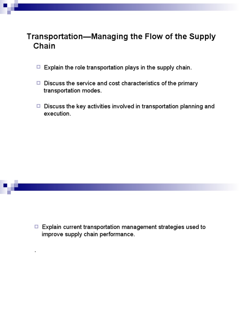 Transportation-Managing The Flow of The Supply Chain | PDF | Transport ...