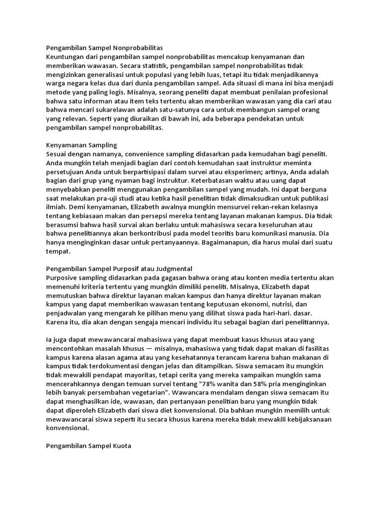 Teknik Sampling | PDF
