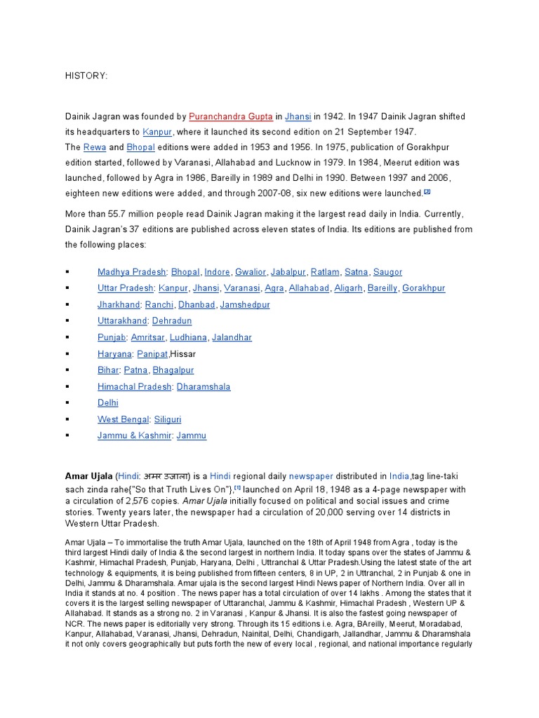 HISTORY | PDF | Periodicals | Publishing