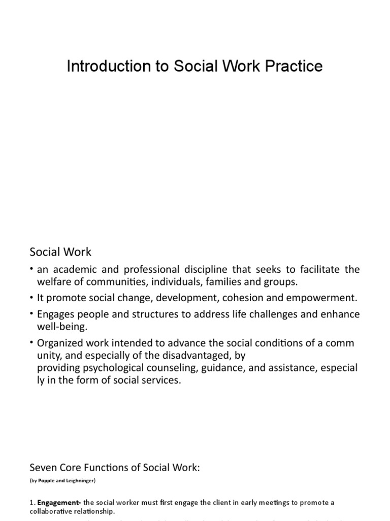 Intro To Social Work Practice | PDF | Social Work | Community