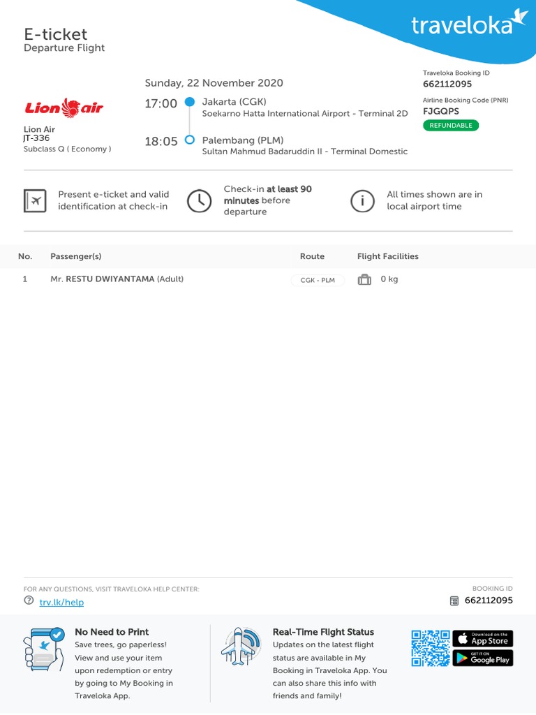 Dinda Rizki Amalia-CGK-FJGQPS-PLM-FLIGHT - ORIGINATING | PDF | Business | Wellness