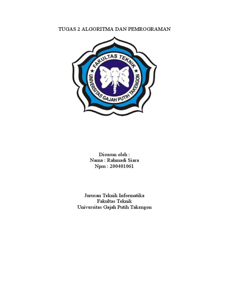 Tugas 2 Algoritma Dan Pemrograman | PDF