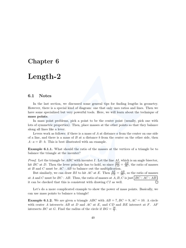 Geometry: Mass Points & Theorems | PDF | Triangle | Geometric Shapes