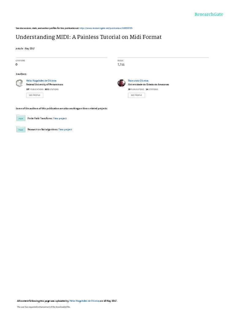 Understanding MIDI A Painless Tutorial On Midi For | PDF | Byte | Computing
