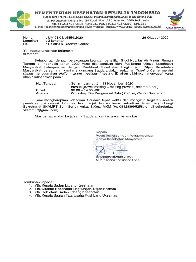 Pelatihan Kualitas Air Daring 2020 | PDF