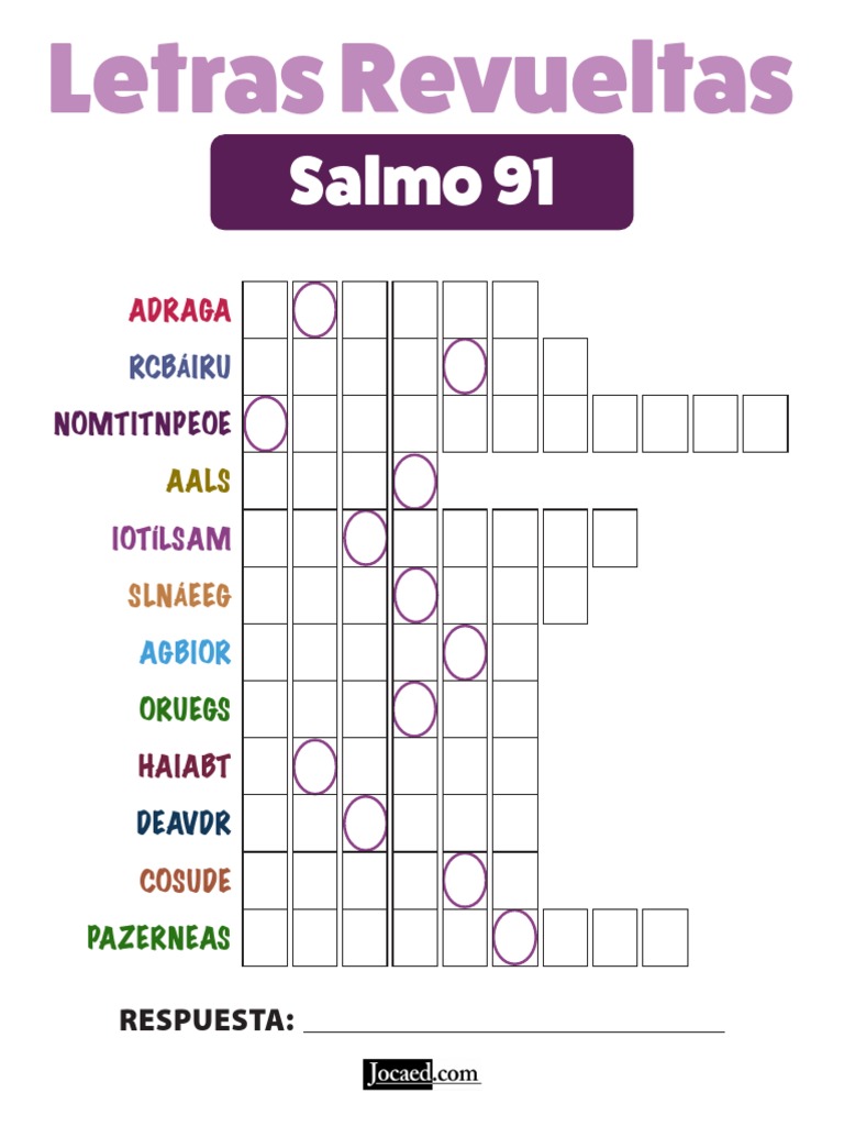 Palabras Revueltas Para Damas Para Imprimir
