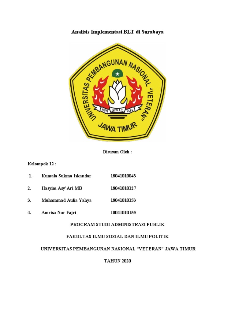 Implementasi BLT Surabaya 2020 | PDF | Ilmu Sosial