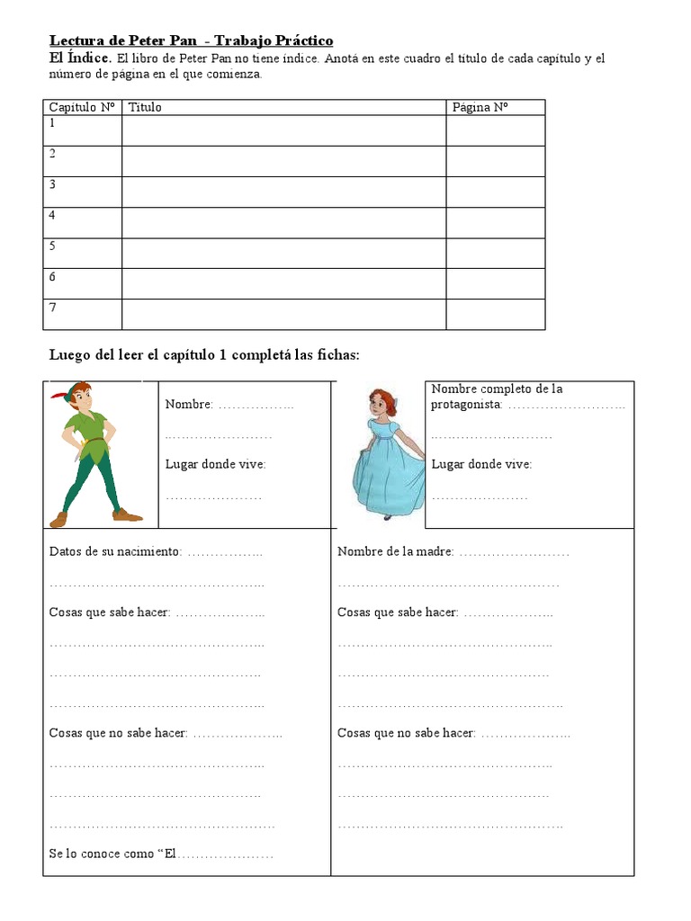 Lectura de Peter Pan | PDF