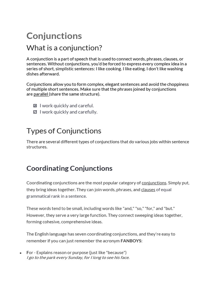 Conjunction, Preposition and Interjection | PDF | Part Of Speech ...
