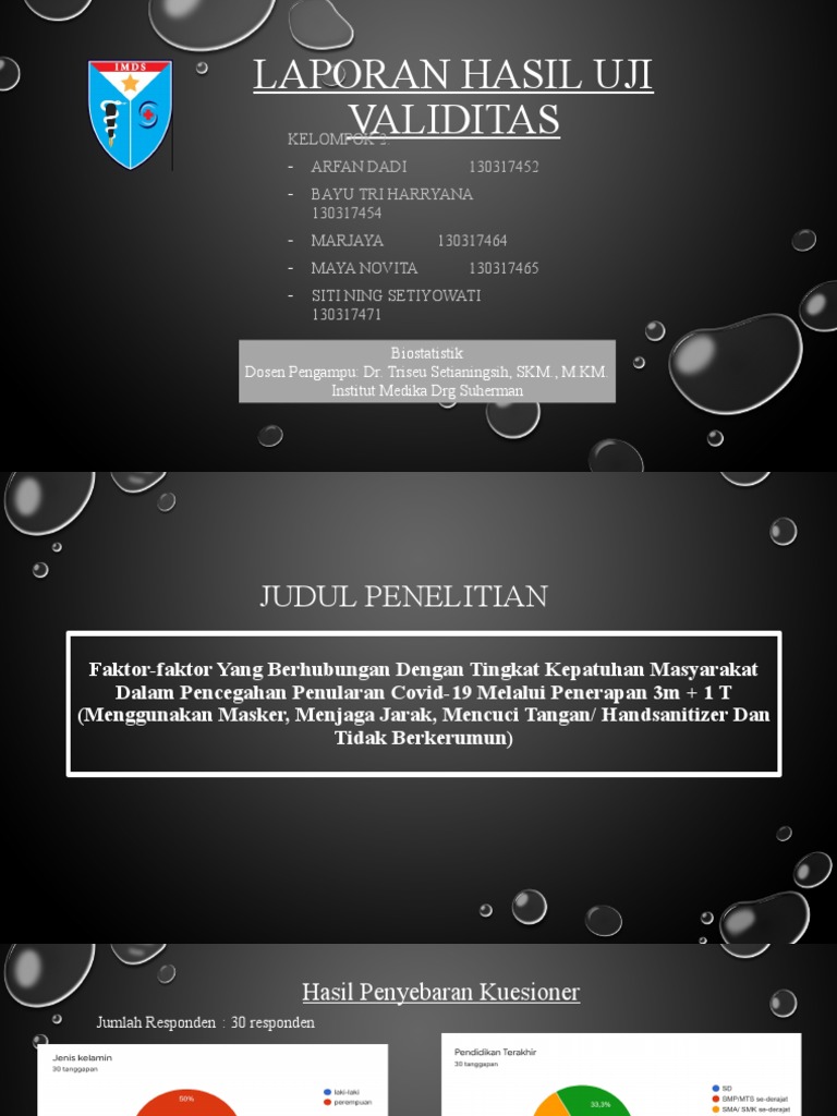 Laporan Hasil Uji Validitas | PDF