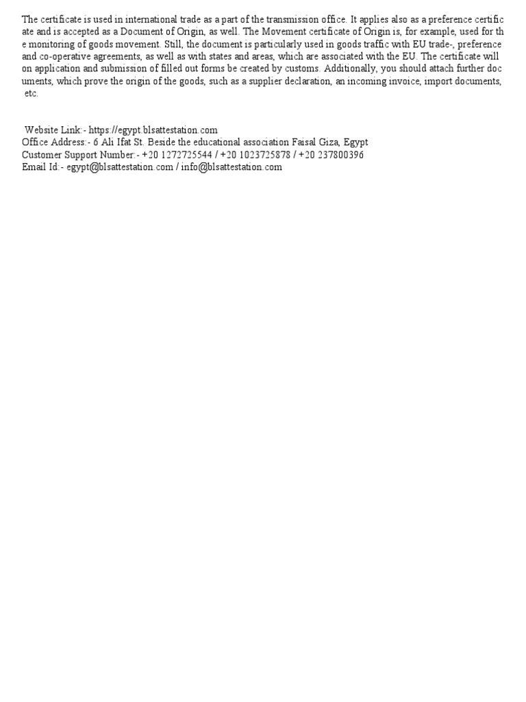 What Is Movement Certificate? | PDF