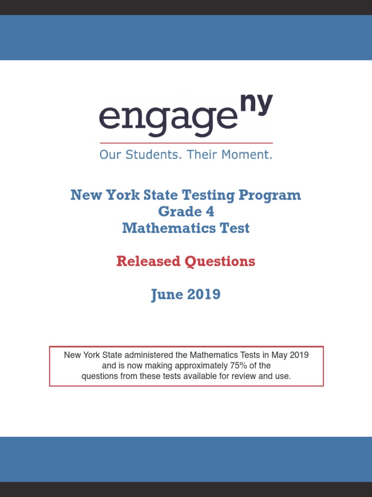 New York State Testing Program Grade 4 Mathematics Test: Released ...