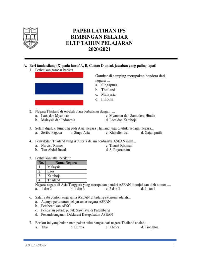Paper Latihan PH IPS KD 3.1 | PDF