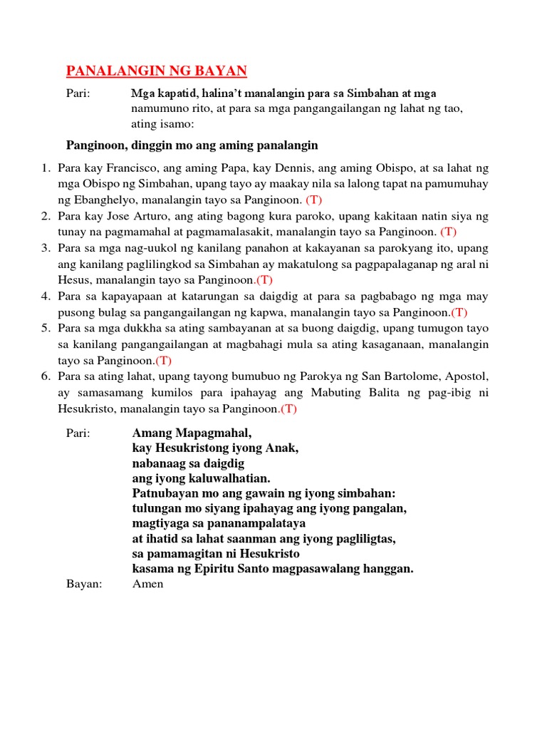 Panalangin NG Bayan - Installation | PDF