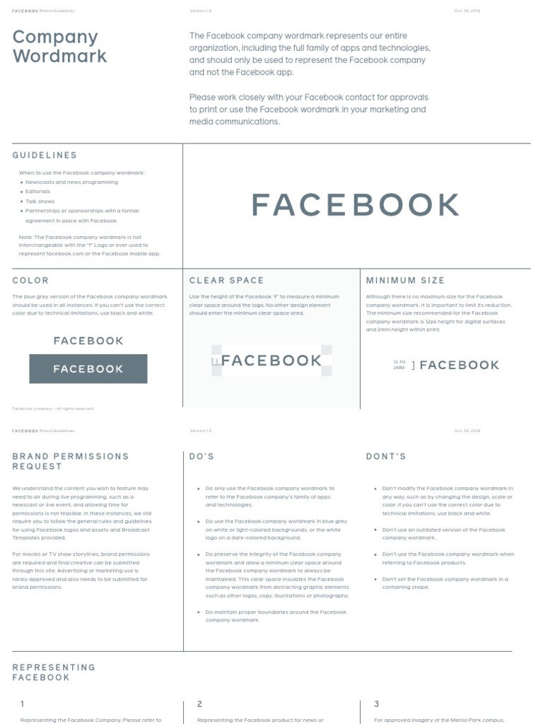 Facebook Brand Guidelines Overview | PDF | Logos | Facebook